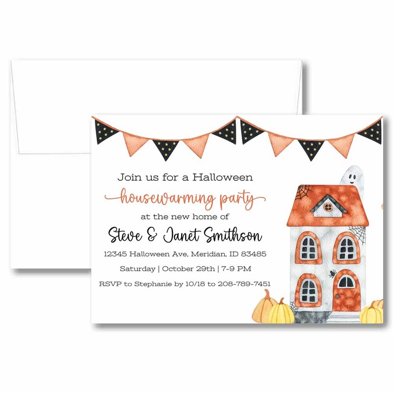 Cute Halloween housewarming invitation, spooky house warming party ... Cute Halloween housewarming invitation, spooky house warming party ...